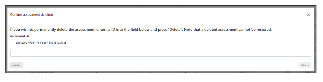 4.10.1.6. The “Delete Assessment” Action