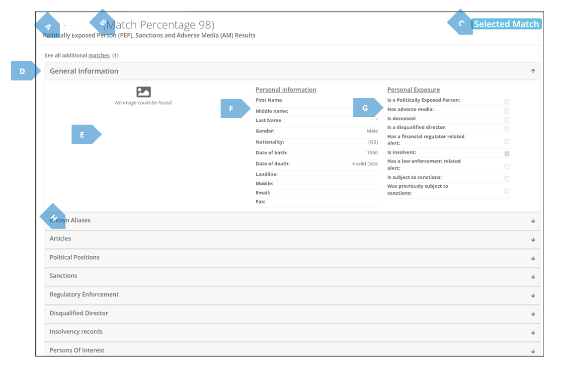 4.5.4.1. PEP, Sanctions & Adverse Media Tab – Overview