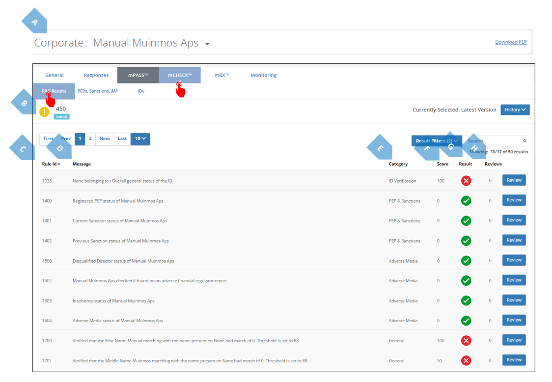 4.6.3.1. Understanding the mCHECK™ RAG Results