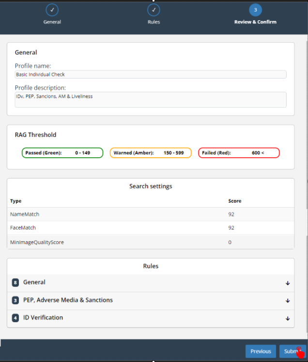 8.6.2.3. Stage 3 of Creating A New KYC Profile - Final